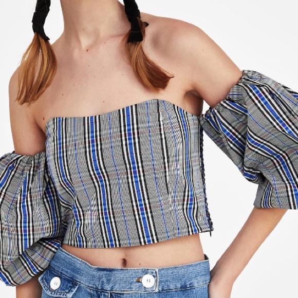 Zara | Tops | Check Crop Top | Poshmark